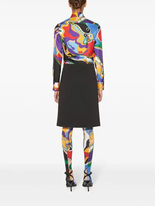 Emilio Pucci Wrap Midi Skirt - Black | Editorialist