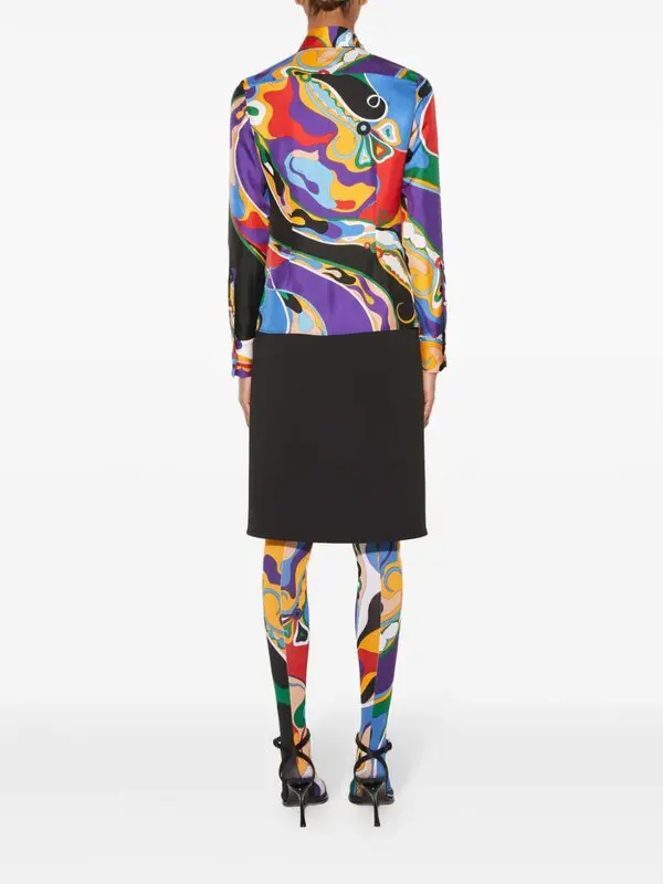 Emilio Pucci Orchidee-print Silk-twill Shirt - Red