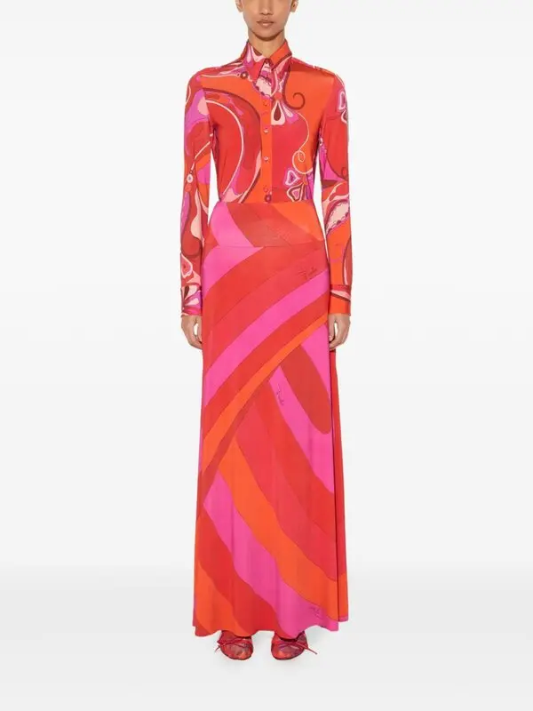 Emilio Pucci Iride-print Long Skirt
