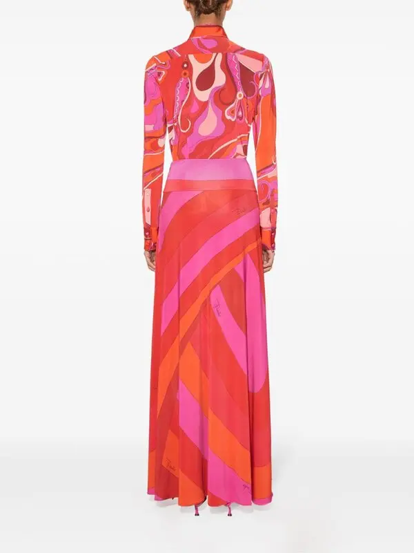 Emilio Pucci Iride-print Long Skirt