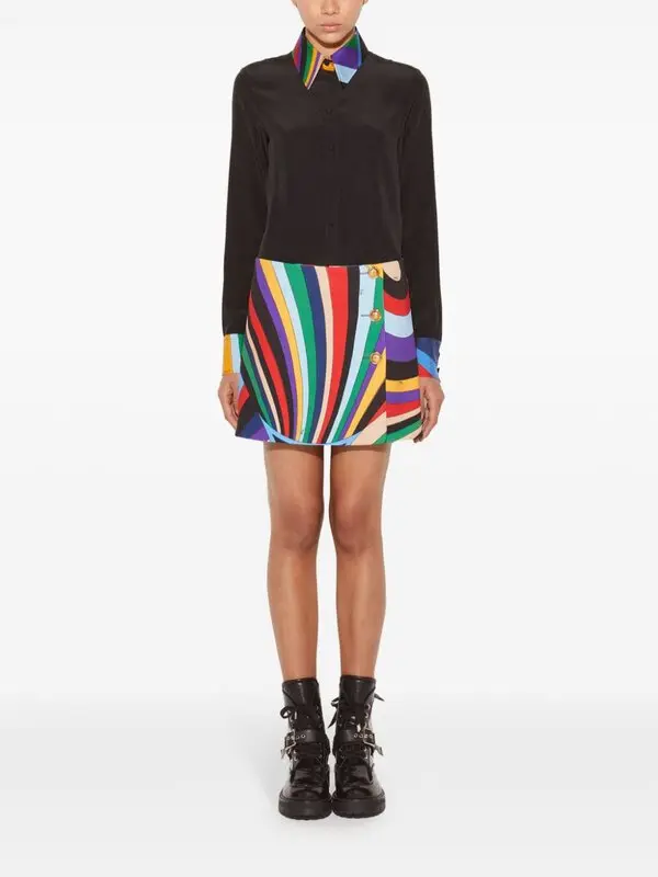 Emilio Pucci Abstract-print Trim Silk Shirt