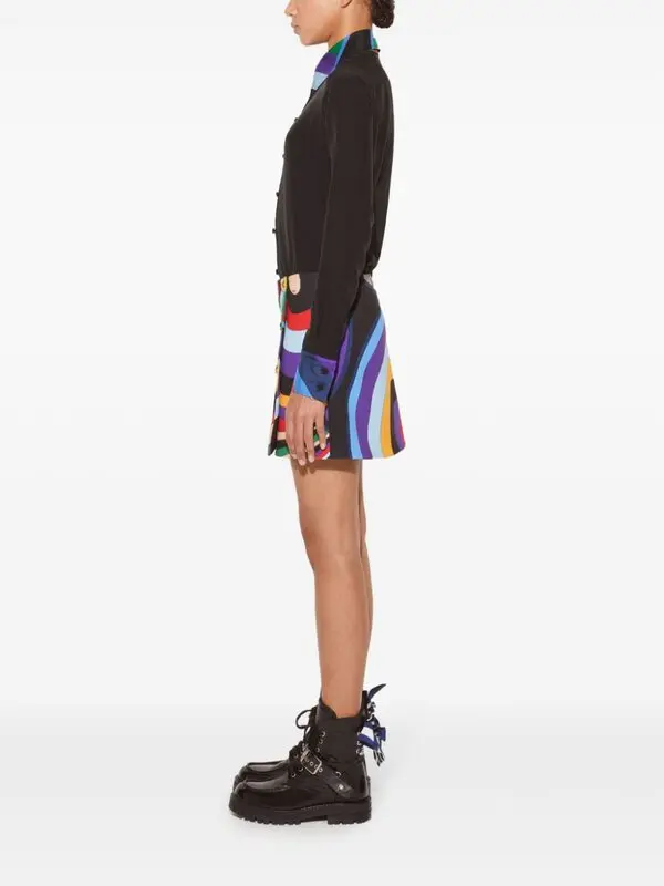 Emilio Pucci Abstract-print Trim Silk Shirt