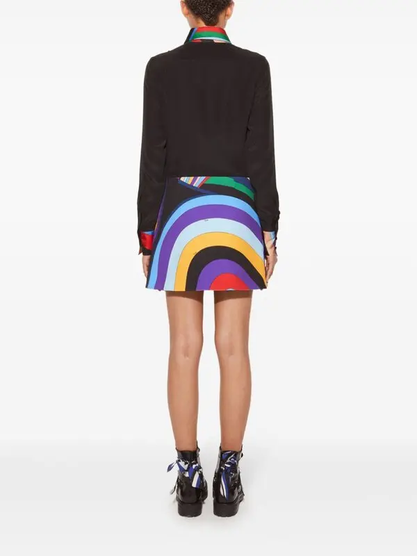 Emilio Pucci Abstract-print Trim Silk Shirt