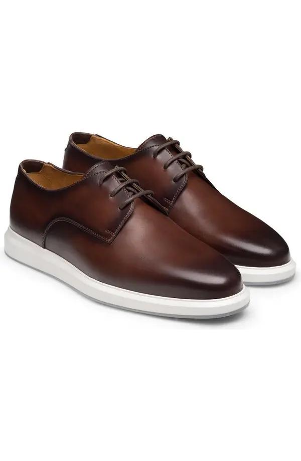 Magnanni Brown Leather Oxfords/Derby hand crafted special edition. Sleek Design Maddin Tabaco Shoes | Magnanni main image 3