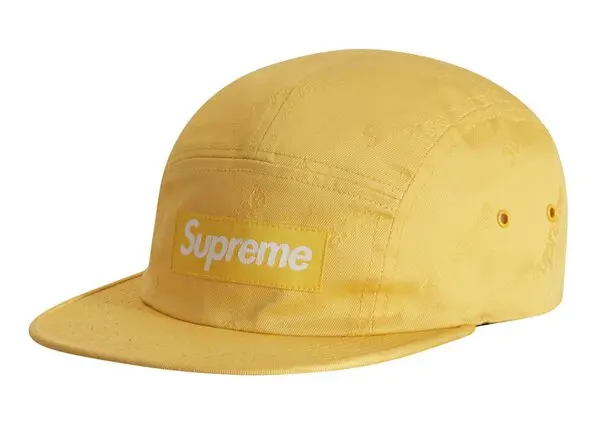 Supreme Jacquard Logos Twill Camp Cap - Yellow
