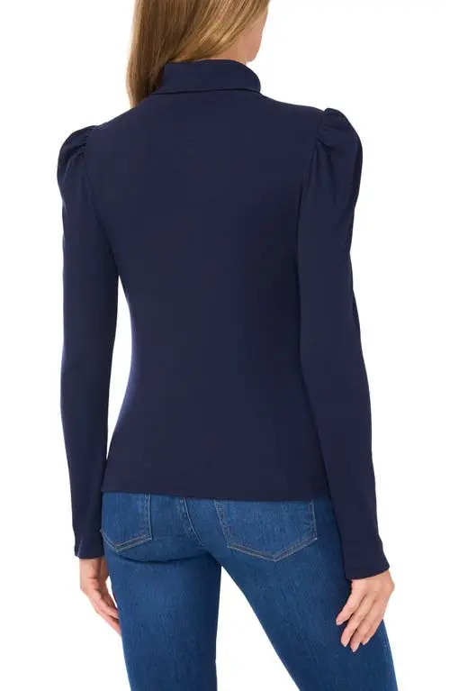 CECE DUPRAZ Gathered Sleeve Turtleneck Top