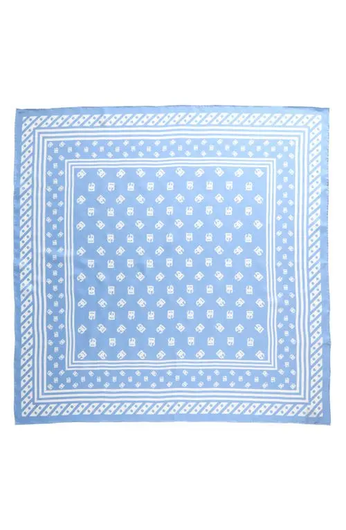 Dolce & Gabbana Dg Logo Print Silk Square Scarf - Light Blue