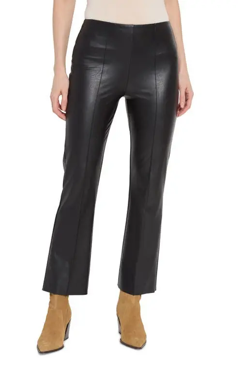 Lyssé Faux Leather Ankle Bootcut Pants - Black