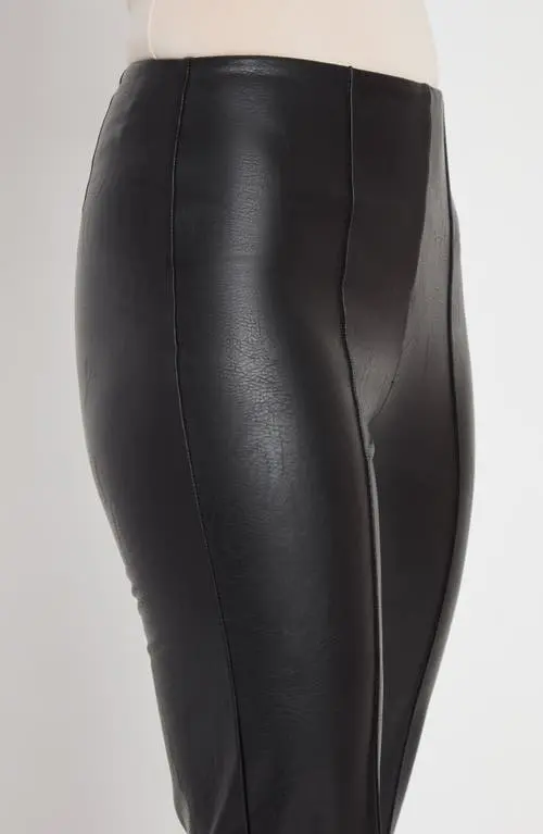 Lyssé Faux Leather Ankle Bootcut Pants - Black