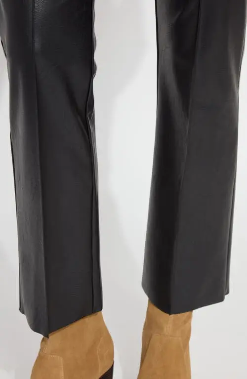 Lyssé Faux Leather Ankle Bootcut Pants - Black