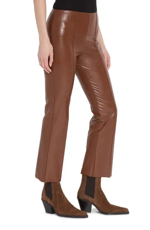Lyssé Faux Leather Ankle Bootcut Pants - Whiskey