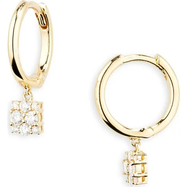 Bony Levy Mika Diamond Drop Huggie Hoop Earrings - 18k Yellow Gold