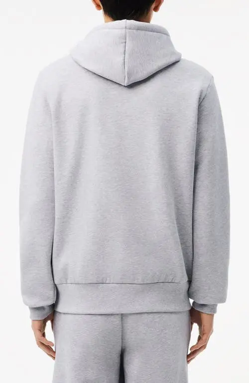 Lacoste Zip-up Fleece Hoodie - Silver Chine