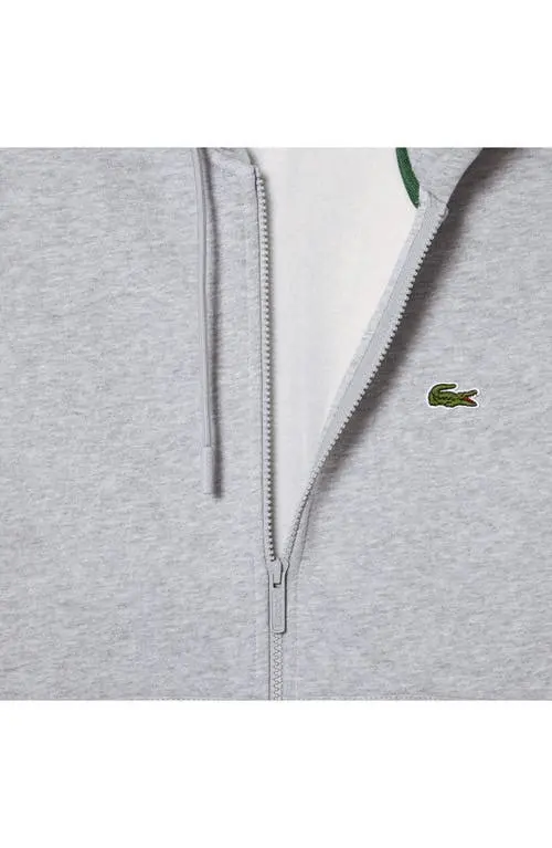 Lacoste Zip-up Fleece Hoodie - Silver Chine