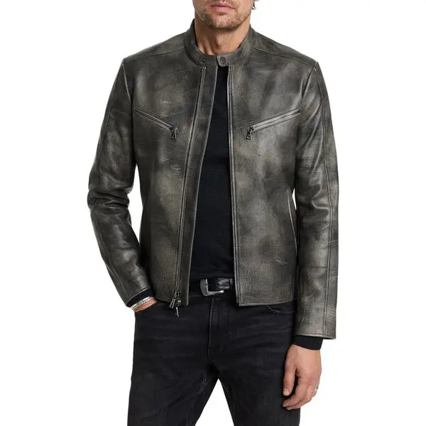 John Varvatos Keeler Racer Leather Jacket