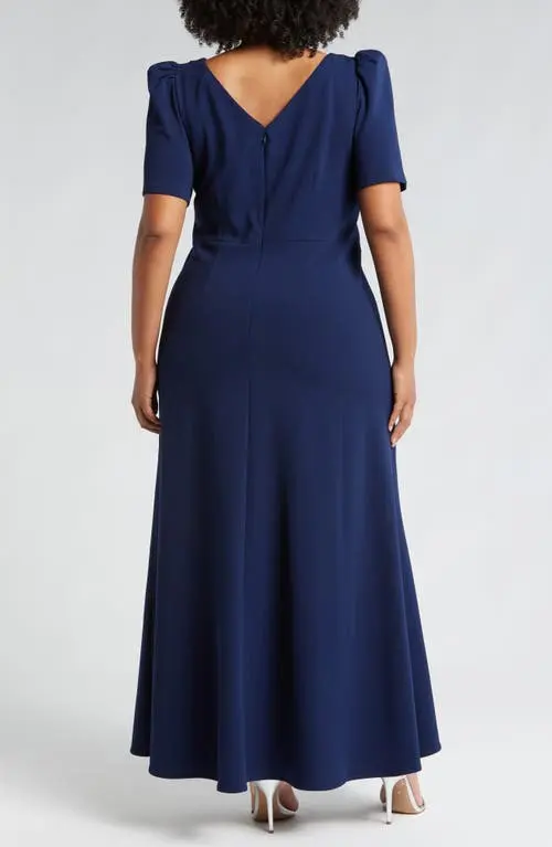 Alex Evenings Embellished Ruffle Gown - Navy