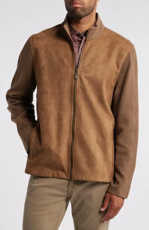 Johnston & Murphy Faux Suede Panel Knit Jacket