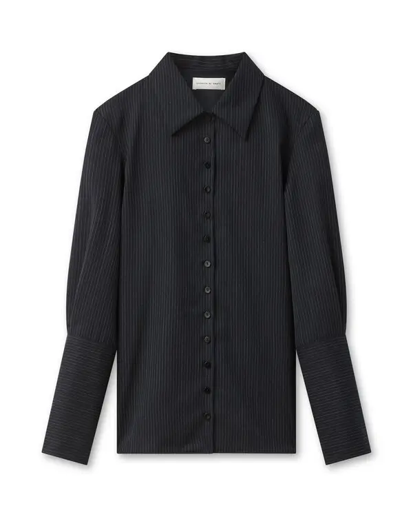 Veronica De Piante Livia Shirt In Wool Pinstripe