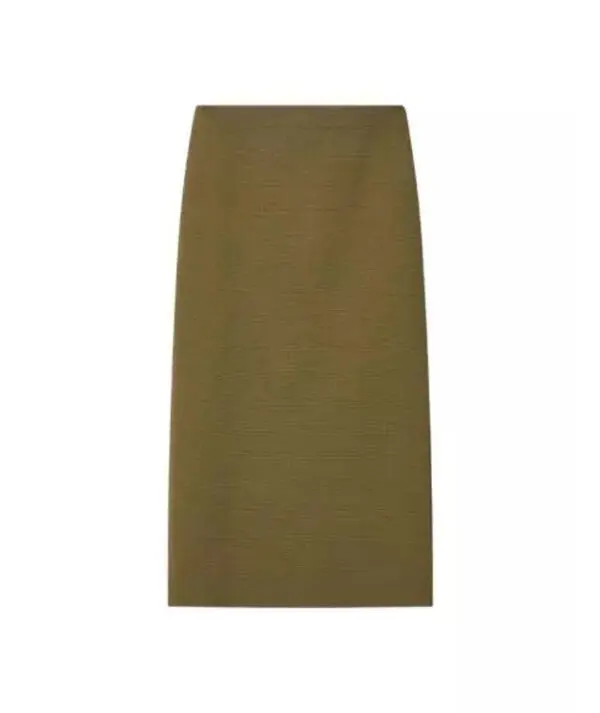 Veronica De Piante Daphne Skirt In Merino Wool - Army Green