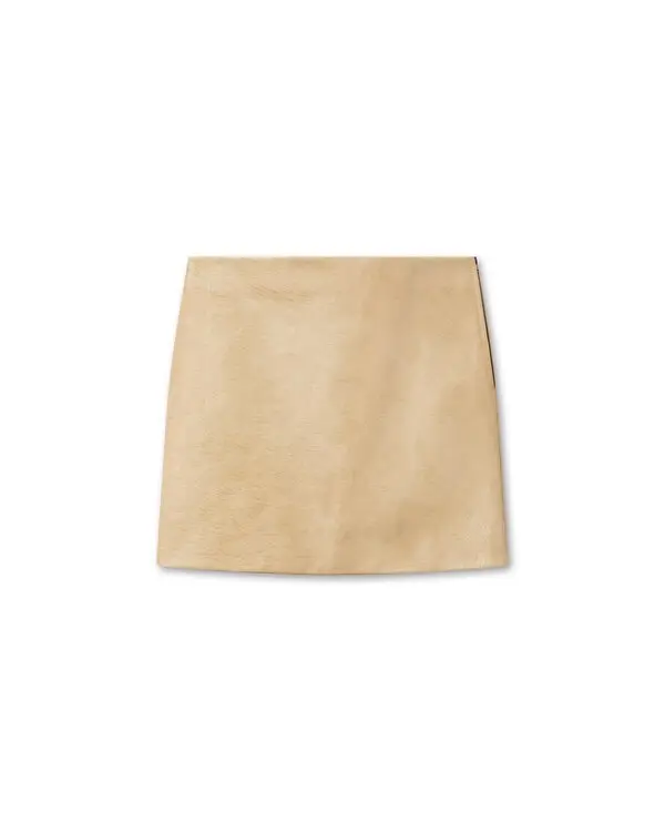 Veronica De Piante Cecily Skirt In Mix Oil Leather - Natural