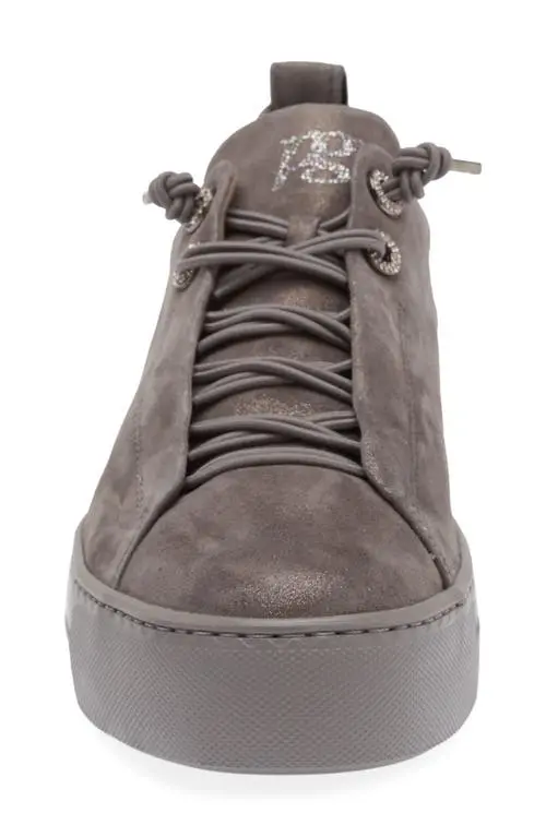 Paul Green Wisdom Leather Sneakers - Iron Metallic Suede