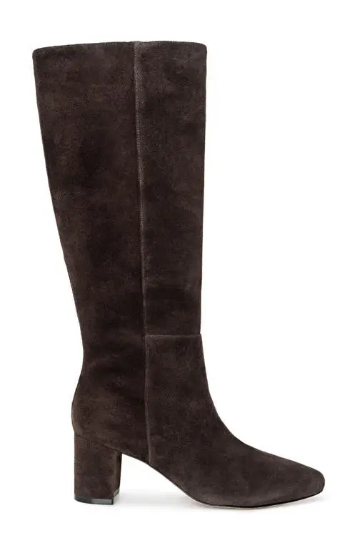 L'Agence Eugenie Knee High Boots - Dark Brown Suede