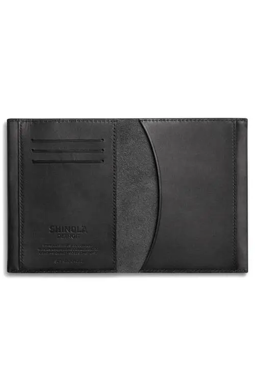 Shinola Leather Passport Holder - Black
