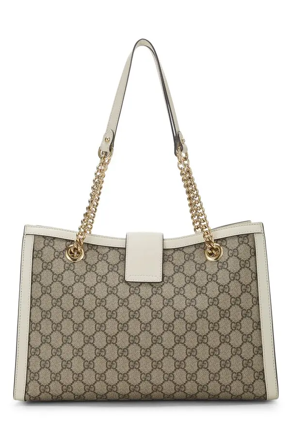 Gucci Original Gg Supreme Canvas Padlock Shoulder Bag - Beige