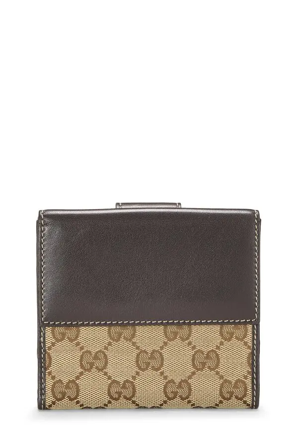 Gucci Original Gg Canvas French Heart Compact Wallet