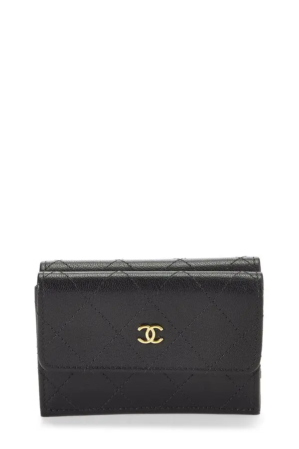 Chanel Calfskin Compact Wallet - Black