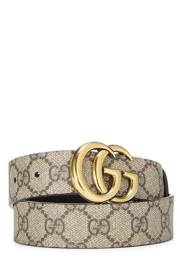 Gucci Gg Supreme Canvas Belt - Black