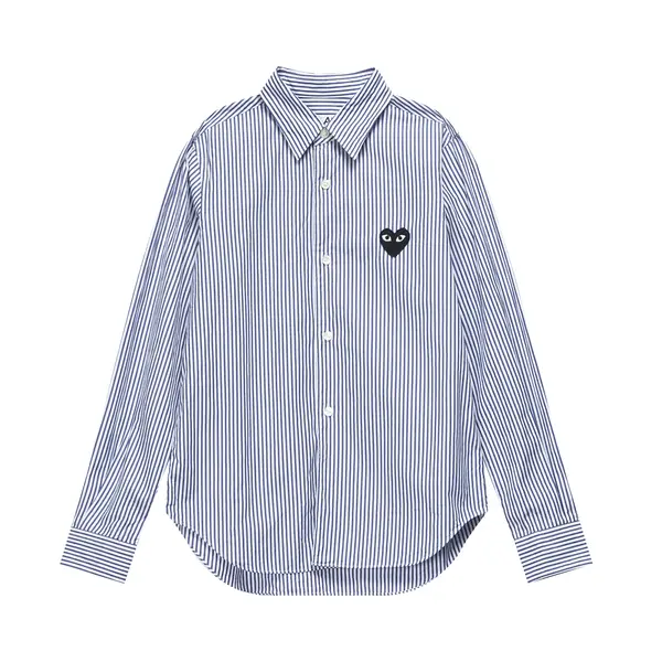 Play Comme Des Garcon Stripe Woven Shirt - Blue