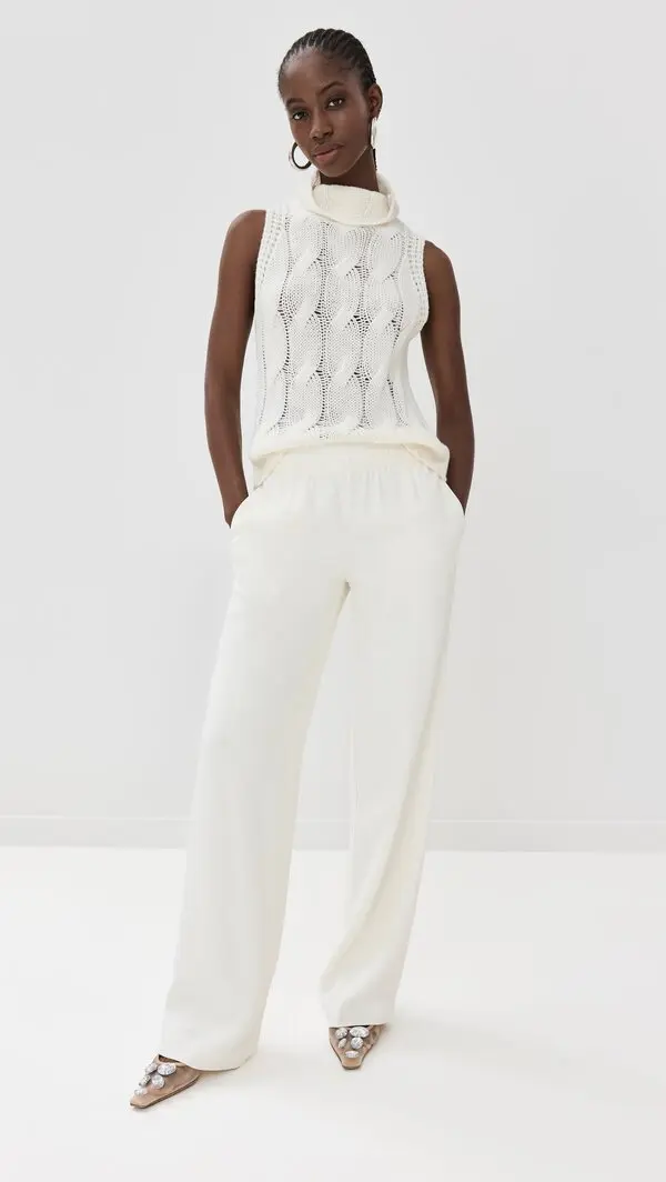 Sablyn Saige B Cashmere Cropped Turtleneck - Gardenia