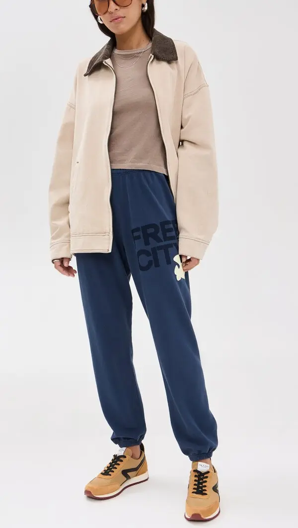 FREECITY Large Sweatpants With Graphic Logo - Moon