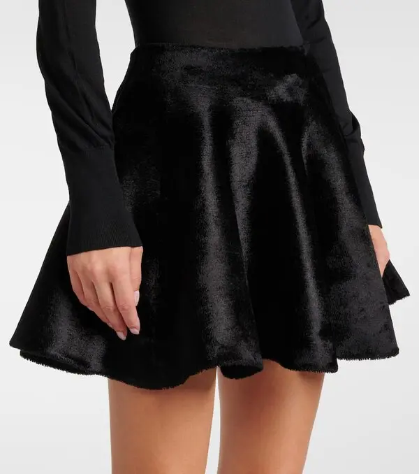 Alaïa Flared Wool-blend Miniskirt