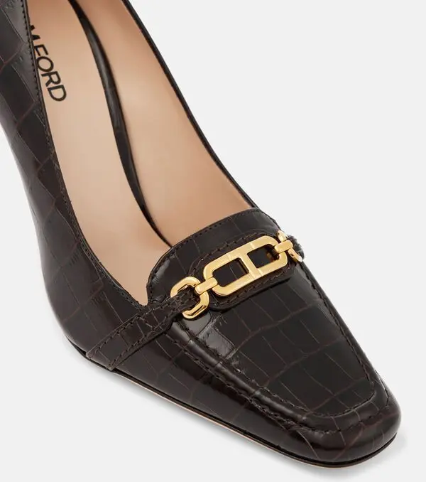 TOM FORD Whitney 85 Croc-effect Leather Pumps