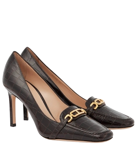 TOM FORD Whitney 85 Croc-effect Leather Pumps - Brown