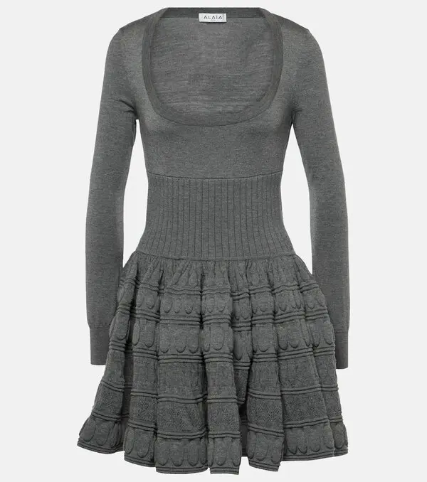 Alaïa Wool-blend Minidress - Grey