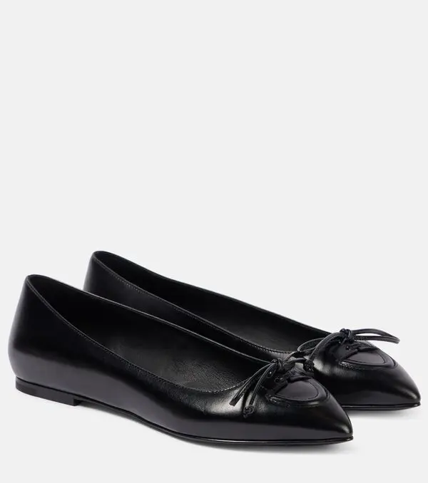Alaïa Leather Ballet Flats - Black