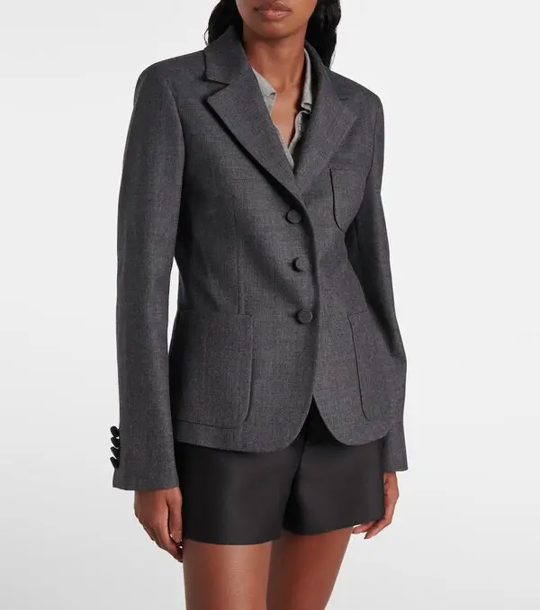 Gucci Double G Belted Wool Blazer