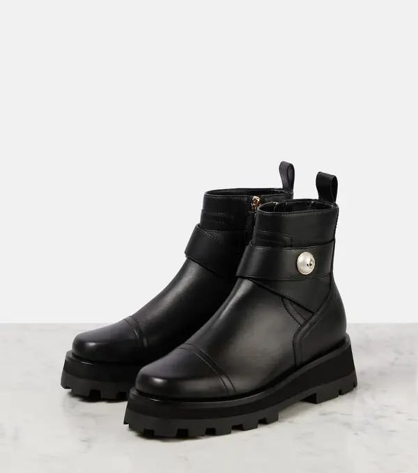 JIMMY CHOO Meena Leather Ankle Boots - Black