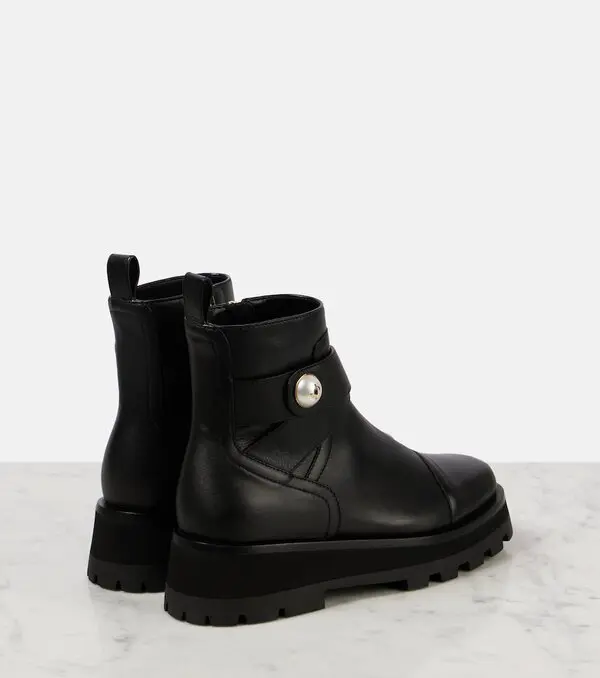 JIMMY CHOO Meena Leather Ankle Boots - Black