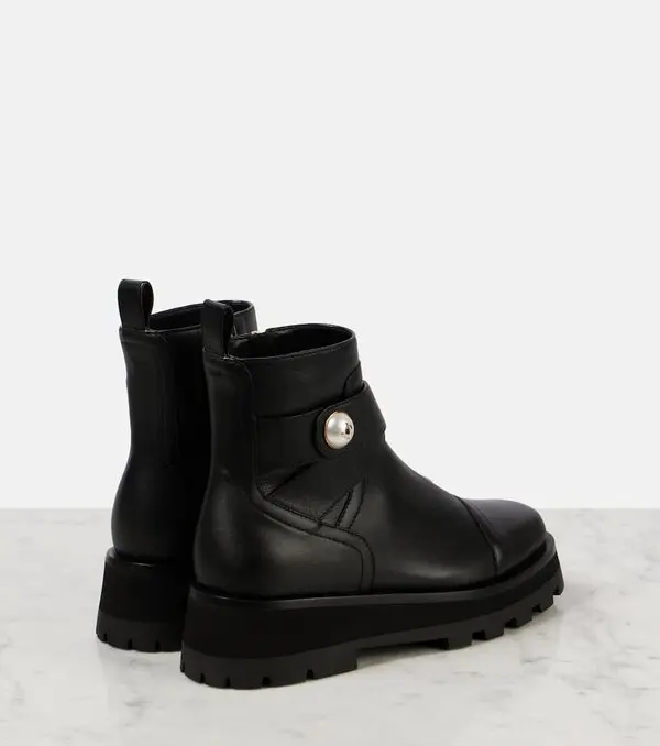 JIMMY CHOO Meena Leather Ankle Boots - Black