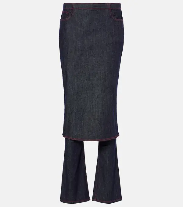 Alaïa Denim Skirt Pants - Blue