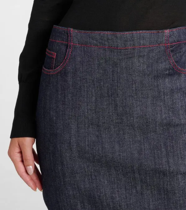 Alaïa Denim Skirt Pants - Blue