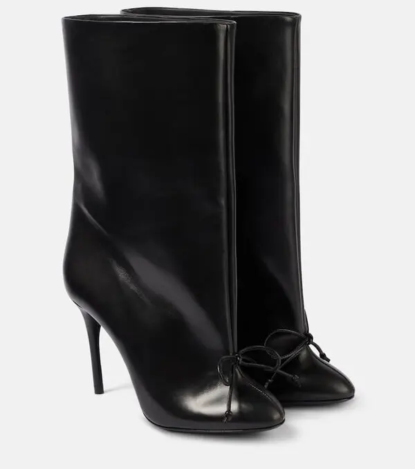 Alaïa 90 Bow-detail Leather Ankle Boots
