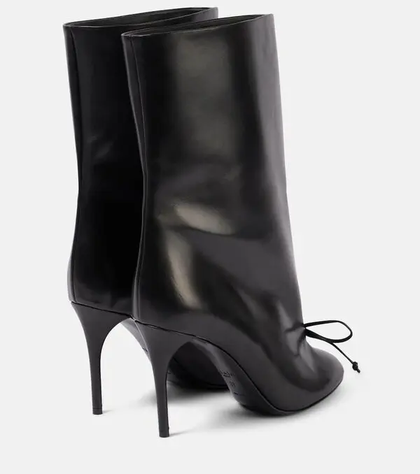 Alaïa 90 Bow-detail Leather Ankle Boots