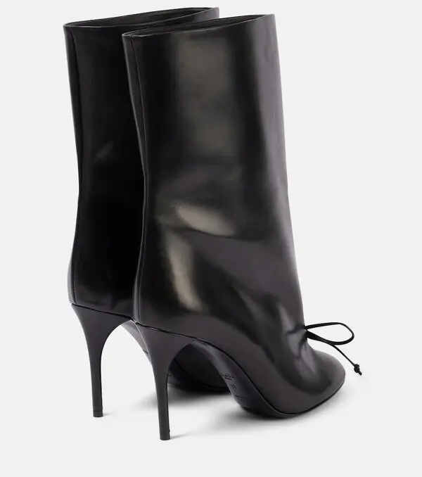 Alaïa 90 Bow-detail Leather Ankle Boots