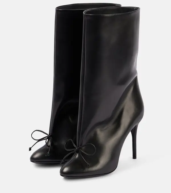 Alaïa 90 Bow-detail Leather Ankle Boots