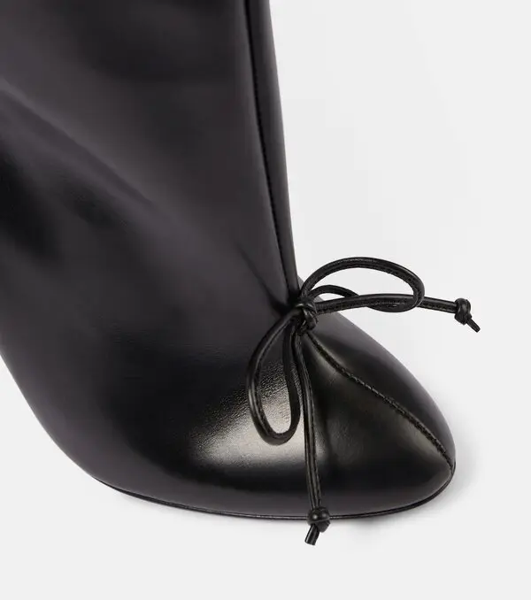 Alaïa 90 Bow-detail Leather Ankle Boots